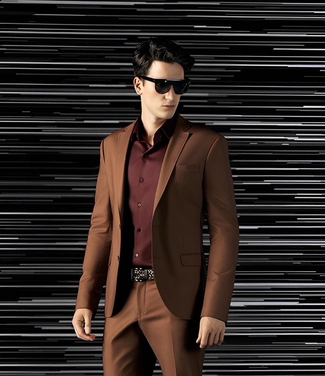 New Stylish Brown Colour Two Piece Designer Business, Events Suit for ...