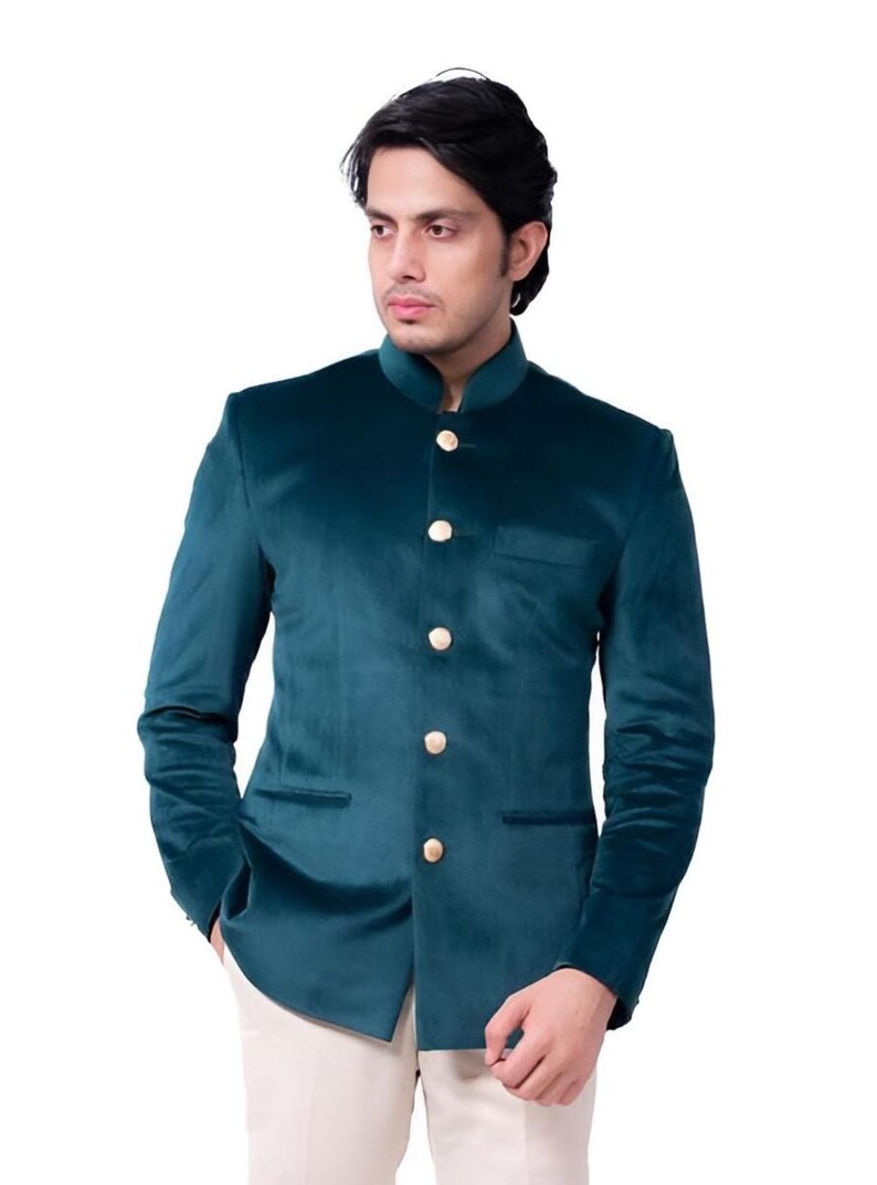 Jeeva Fashions New Stylish Partywear Formal Blue Bandhgala Jodhpuri ...