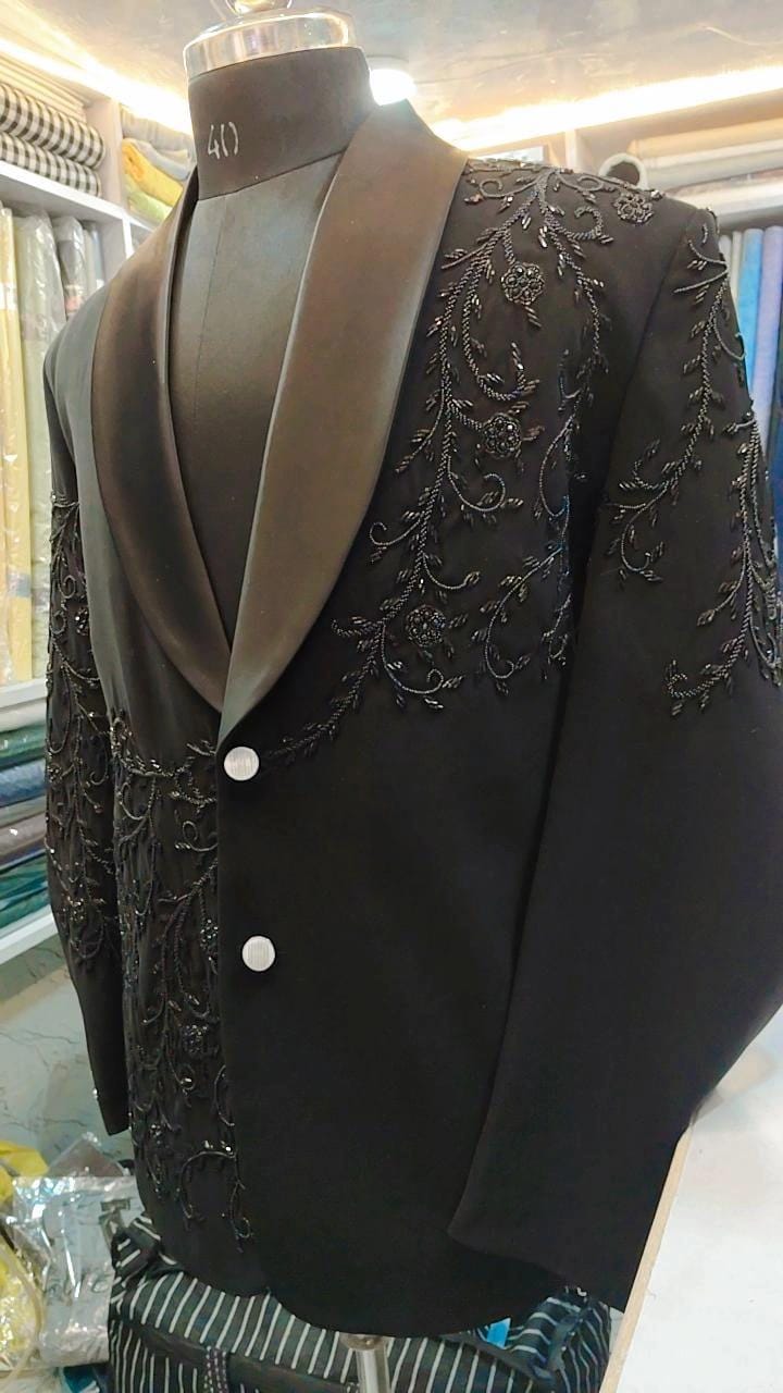 Jeeva Fashions New Stylish Partywear Formal Black Color Embroidered ...