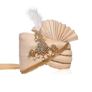 Ivory Silk Fabric Wedding Turban for Men. - Etsy
