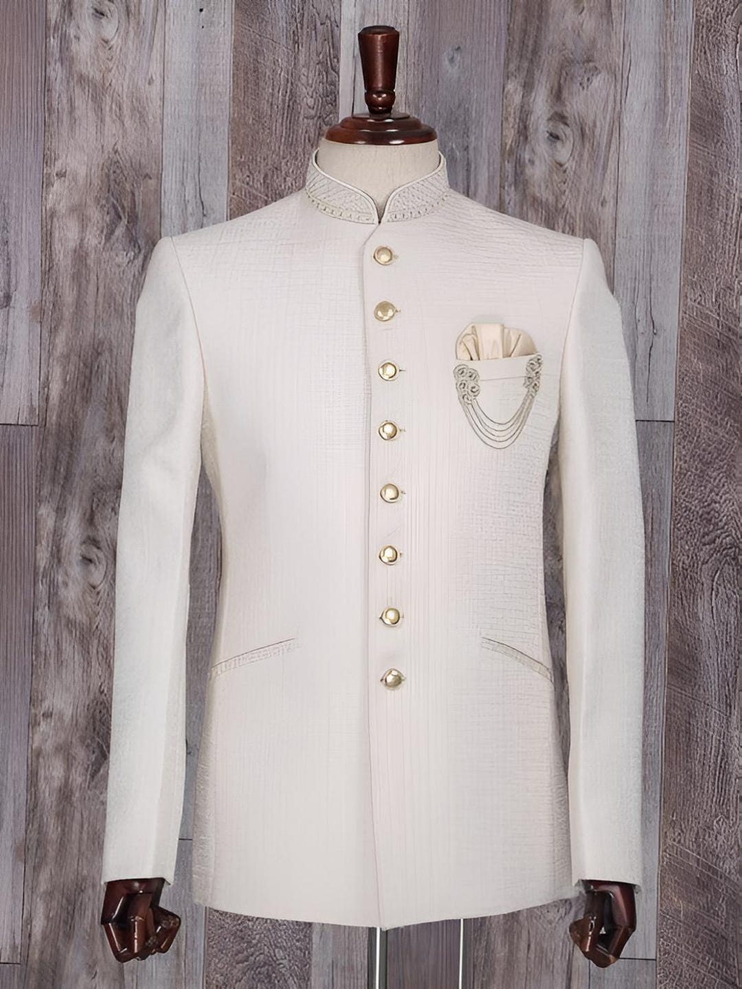 Jeeva Fashions New Stylish Partywear Formal White Bandhgala Jodhpuri ...