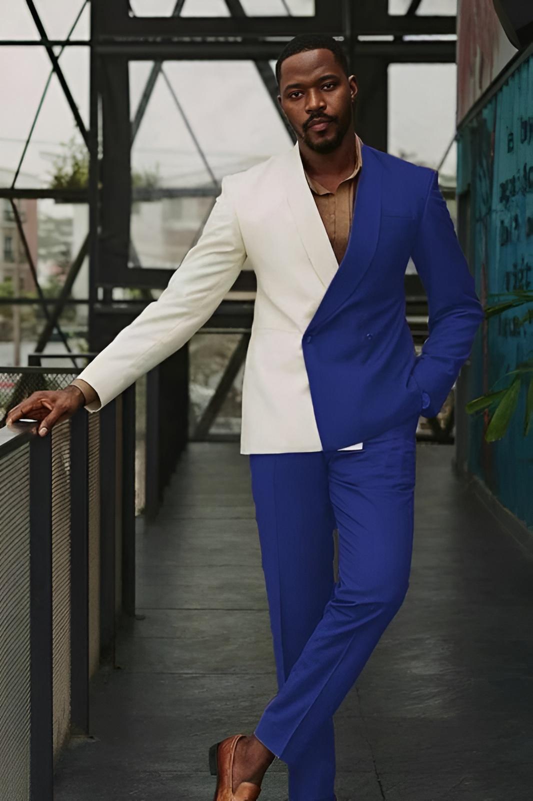 Double Breasted Two-tone Suit: Stylish Partywear, Formal Designer - Etsy