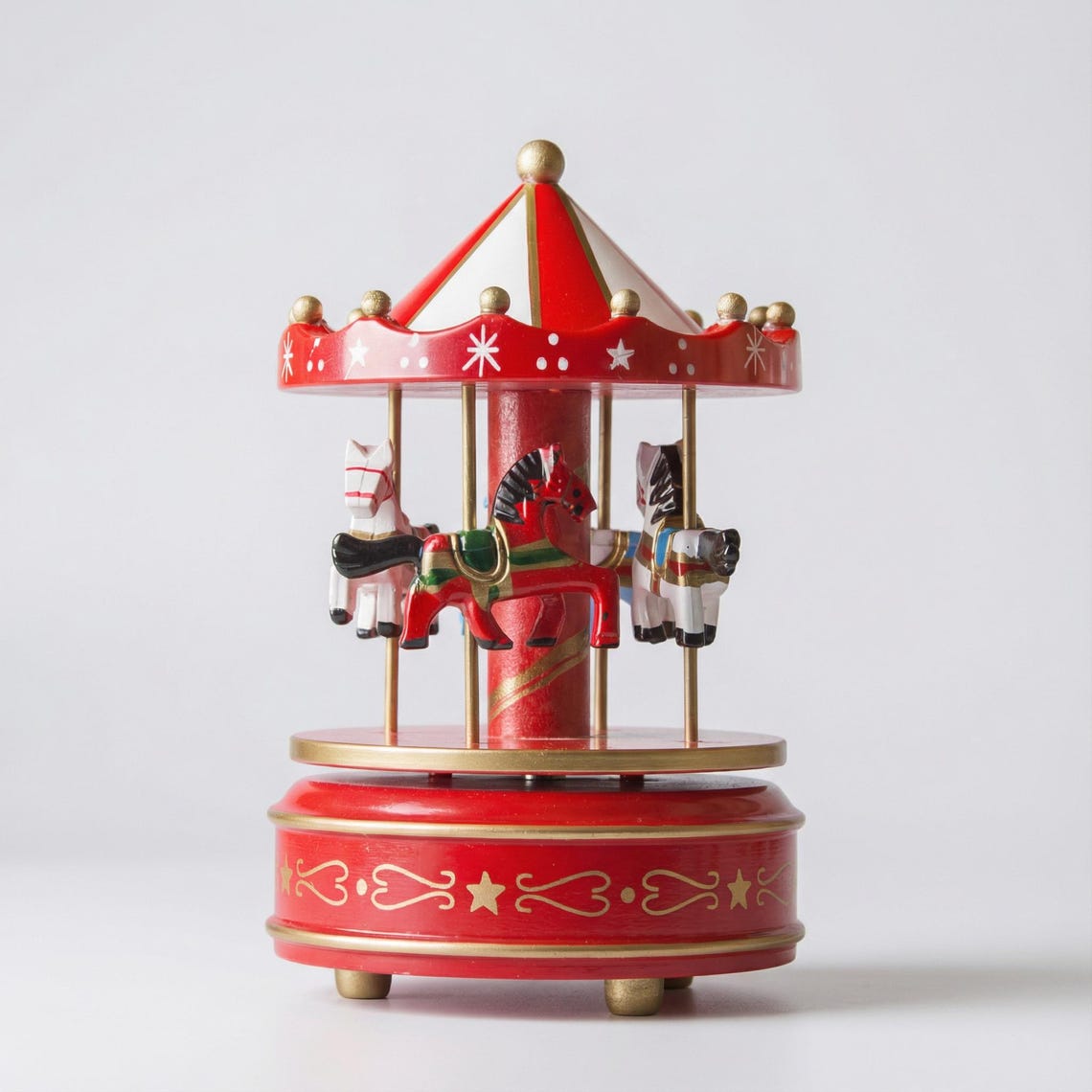 Wooden Carousel Music Box – Spinning Horse Ornament - Etsy
