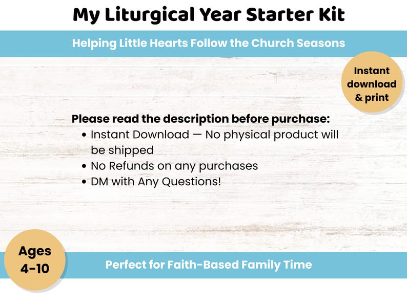 My Liturgical Year Starter Kit for Kids – Printable Catholic Calendar ...