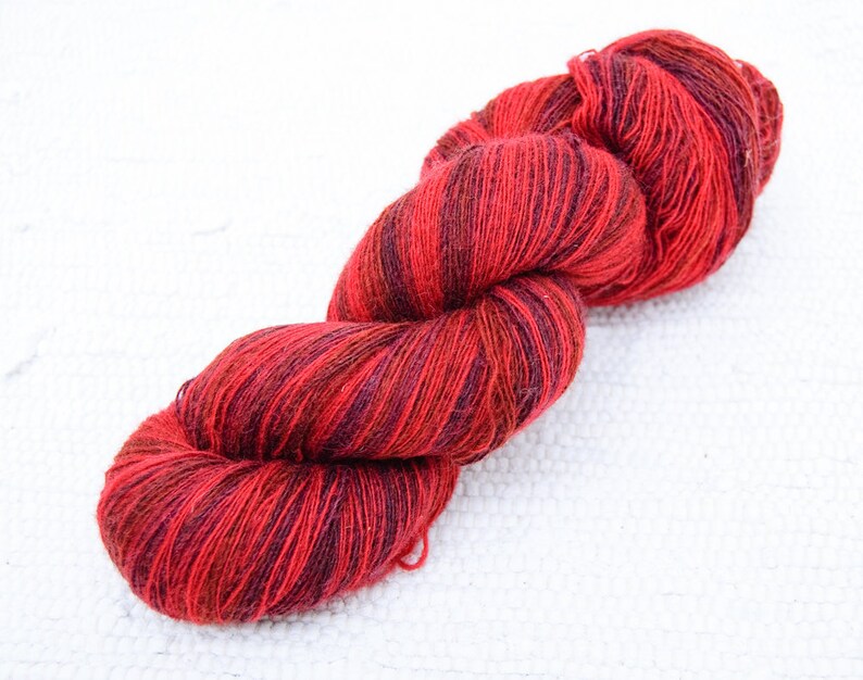 1 Ply Lace Weight Kauni Wool Yarn 8/1 Red Claret Rusty Brown - Etsy