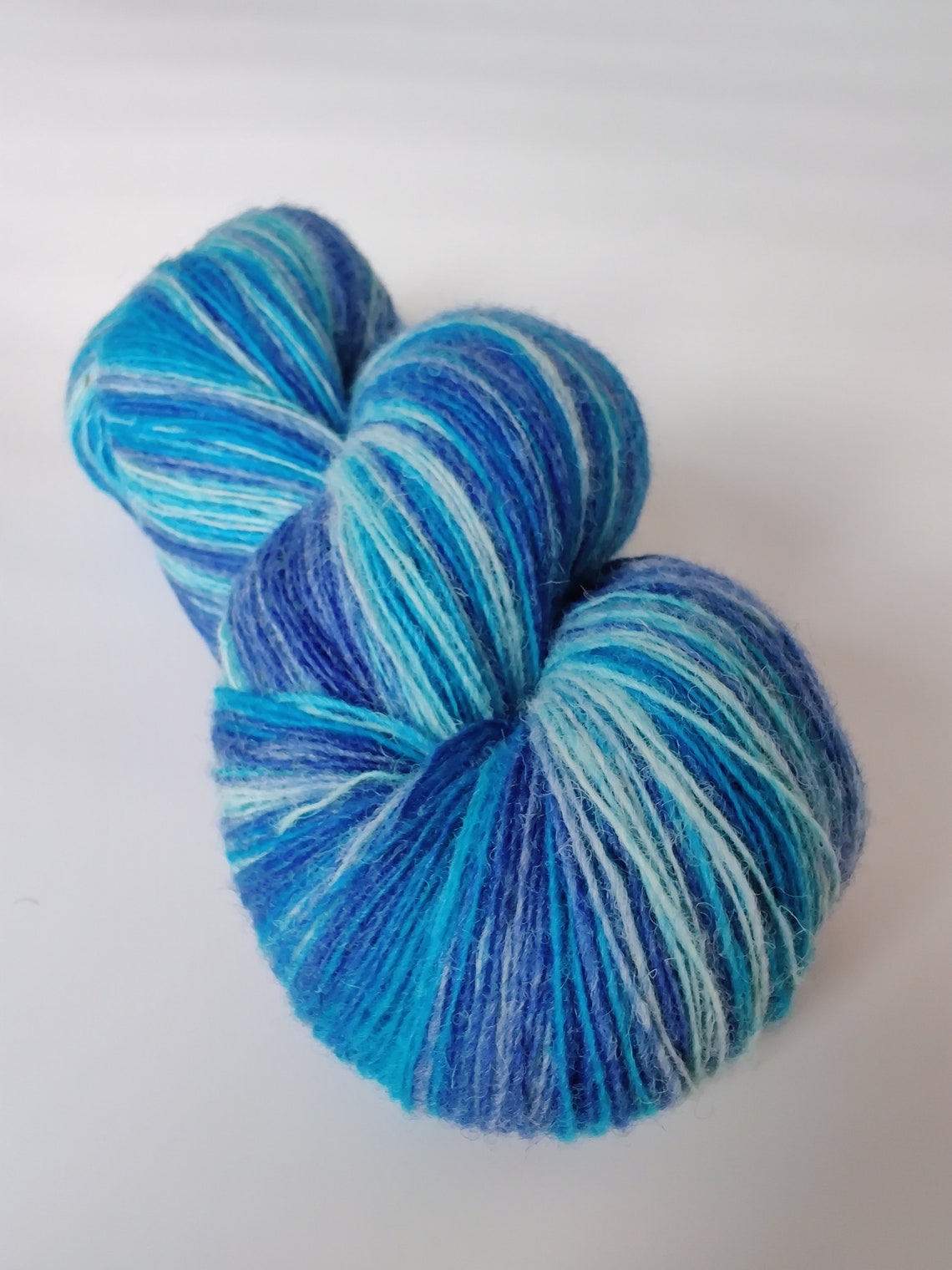 1 Ply Kauni Wool Yarn, Self-striping Yarn, Ligth Blue, Dark Blue - Etsy