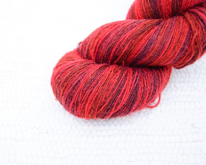 1 Ply Lace Weight Kauni Wool Yarn 8/1 Red Claret Rusty Brown - Etsy