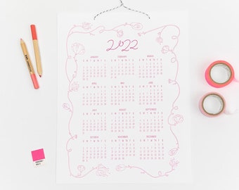 Hot Pink Calendar - Etsy