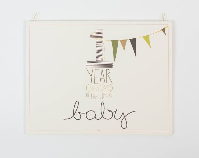 Baby's First Year Calendar - Green, Brown, Red Colors - Etsy