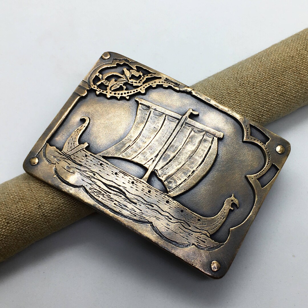 Viking Ship Belt Buckle-bronze Belt Buckle - Etsy