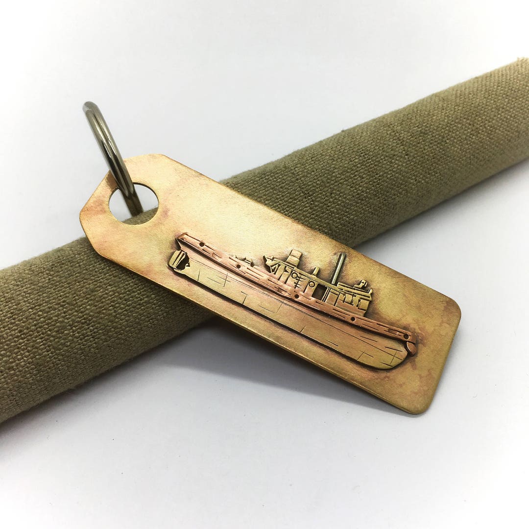 Tug Boat Keychain, Hand Made Brass and Copper Tug Boat Key Ring ...