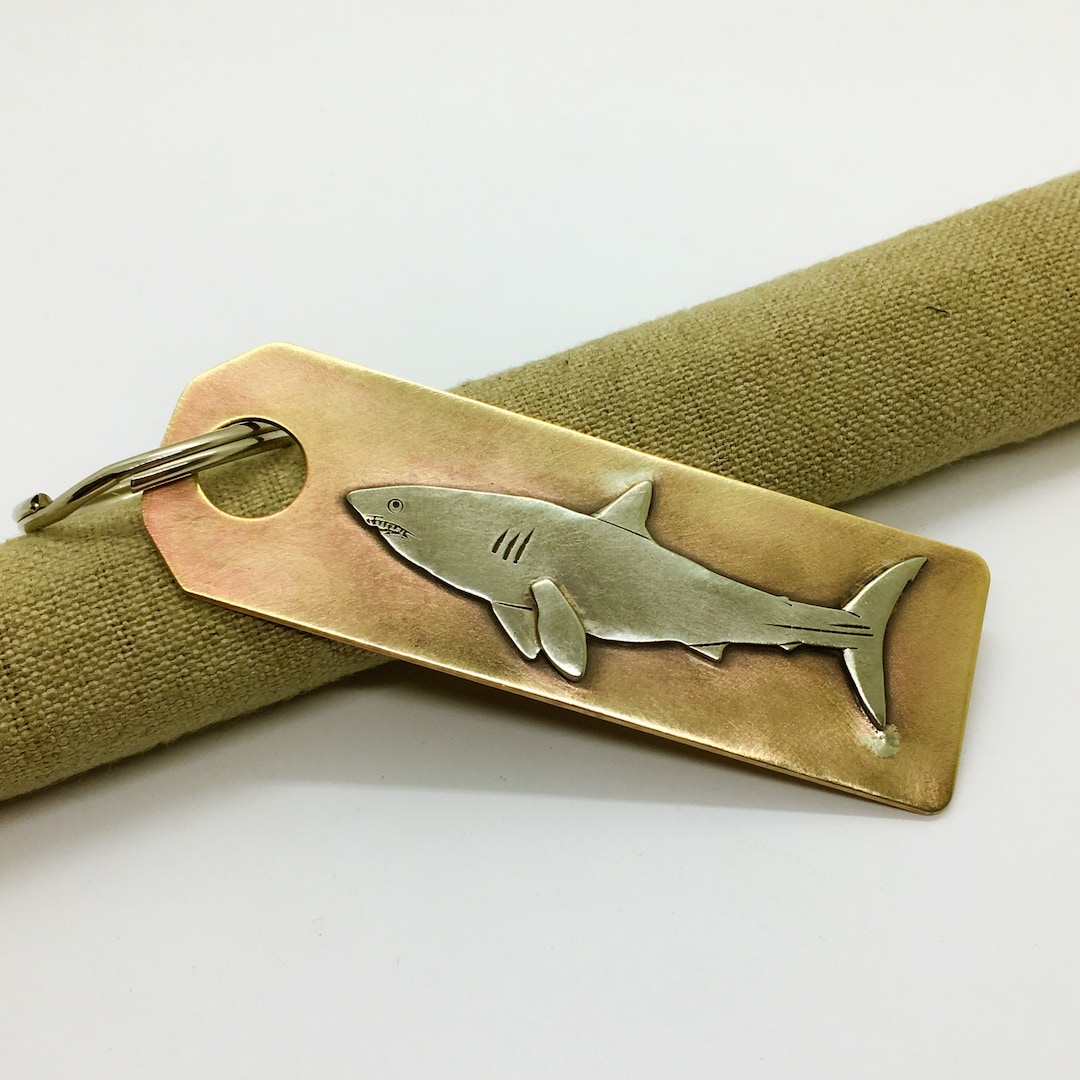 Great White Shark Key Chain - Etsy