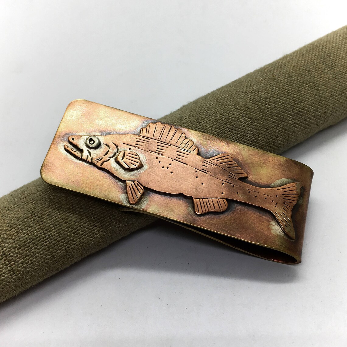 Hand Made Walleye Bronze Fish Money Clip | Etsy
