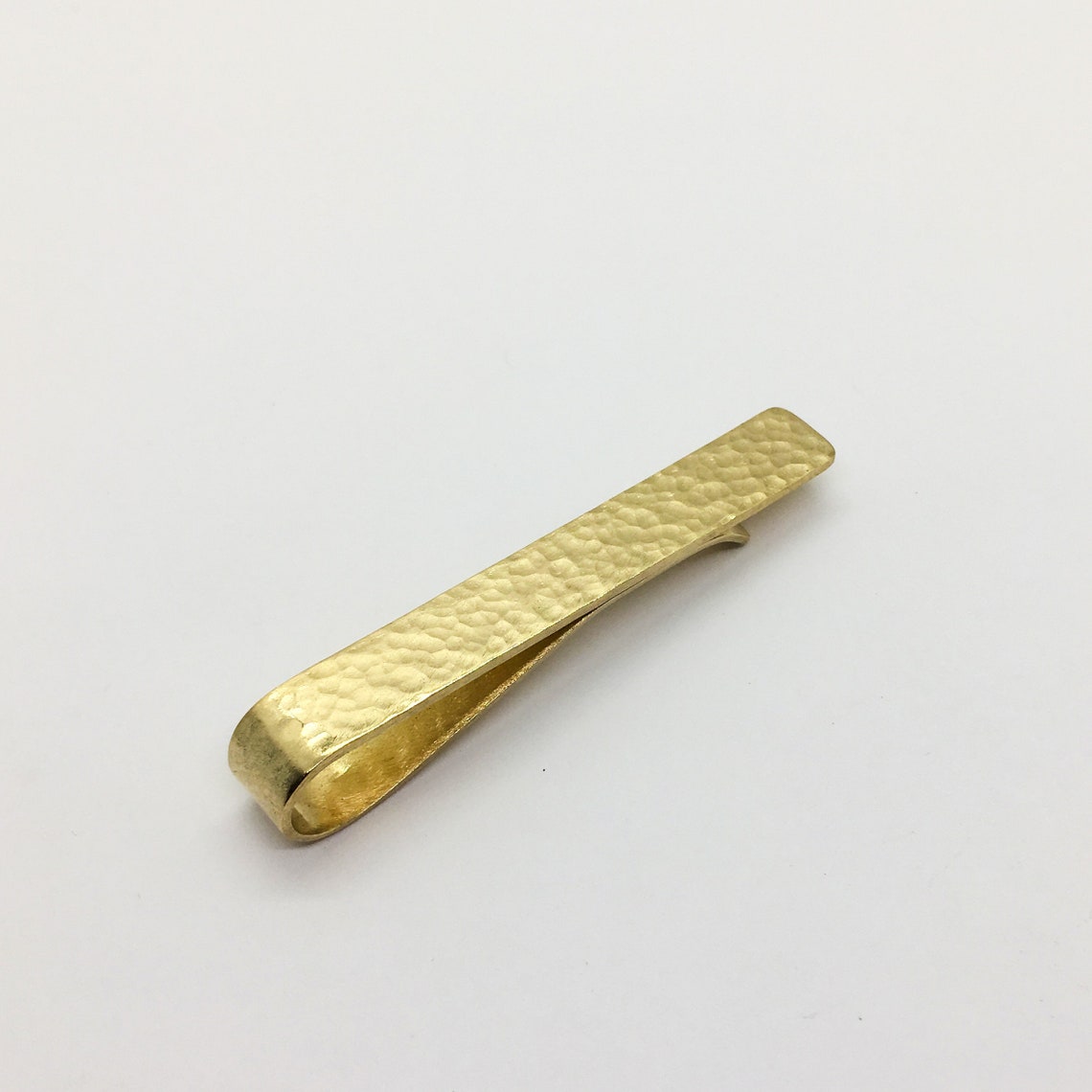 Hammered brass tie clip | Etsy