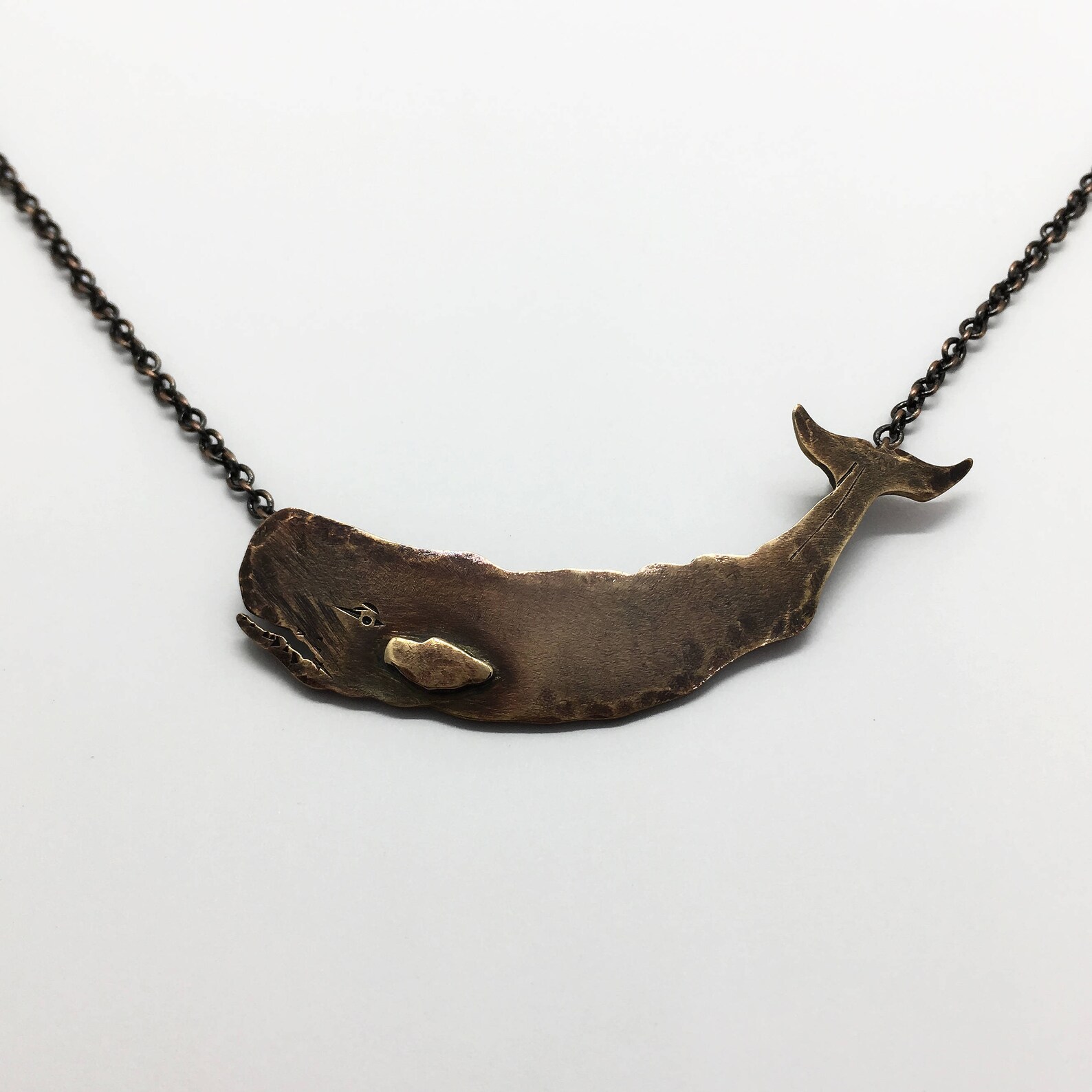 Sperm Whale Necklace Hand Made From Bronze and Copper - Etsy