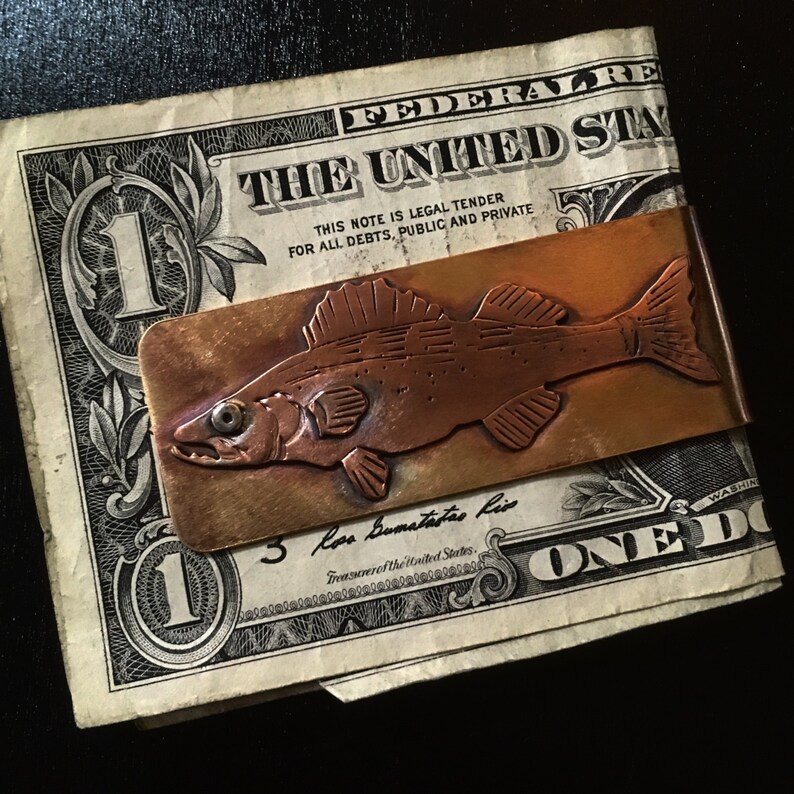 Hand Made Walleye Bronze Fish Money Clip | Etsy
