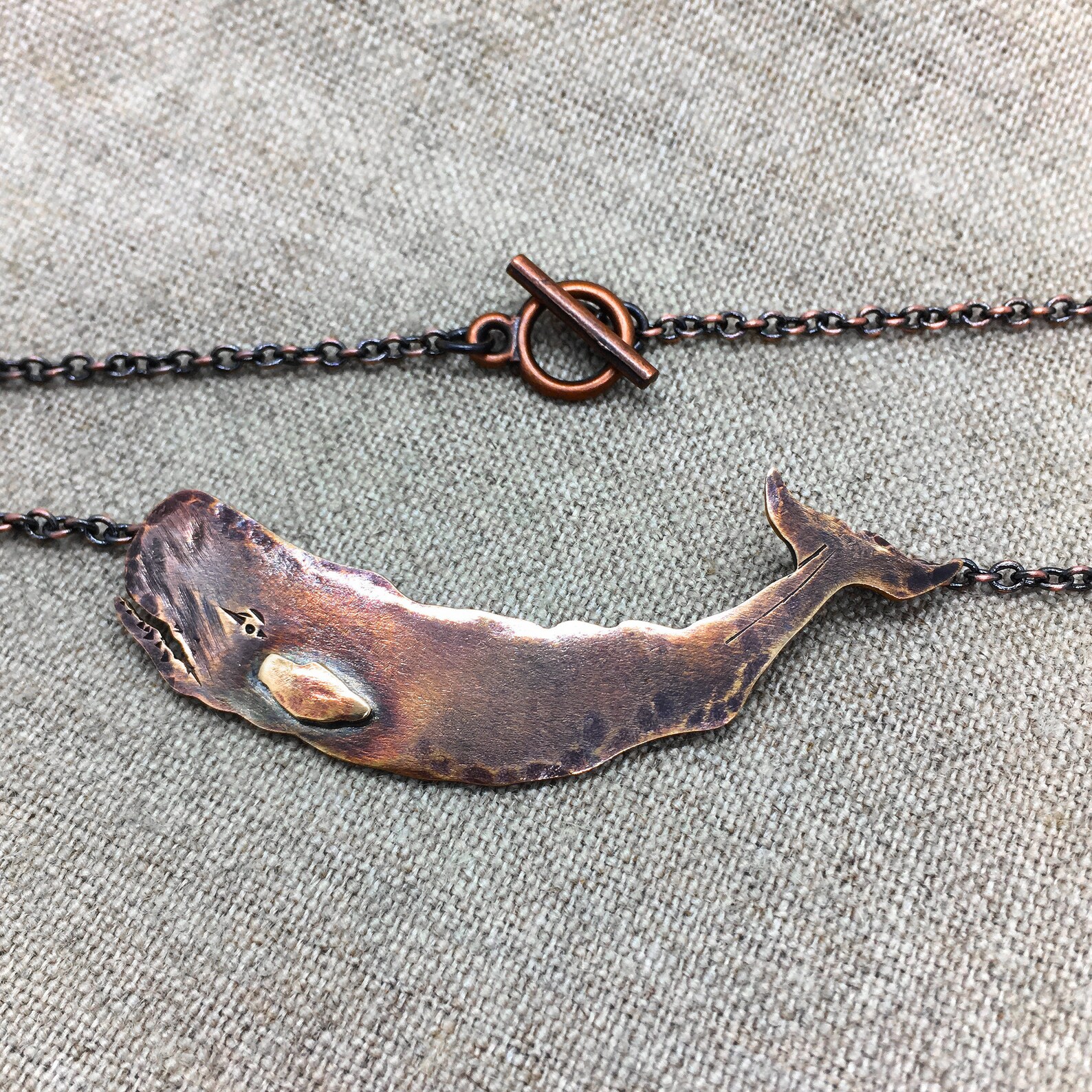 Sperm Whale Necklace Hand Made From Bronze and Copper - Etsy