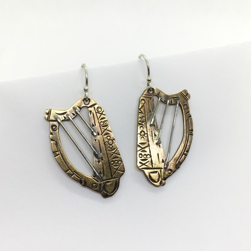 Irish Harp Earring - Etsy