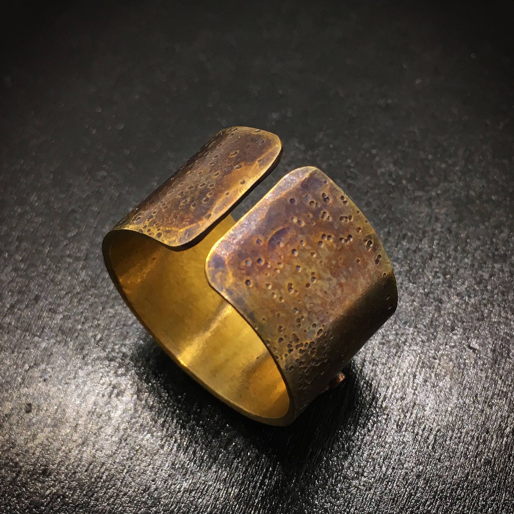 Tombstone Skull Ring Hand Made Brass Cuff Ring - Etsy