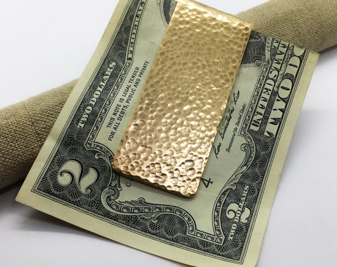 Brass Money Clip With Hammered Texture - Etsy