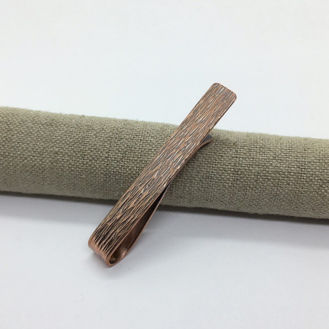 Copper Tie Clip With Hammered Texture - Etsy
