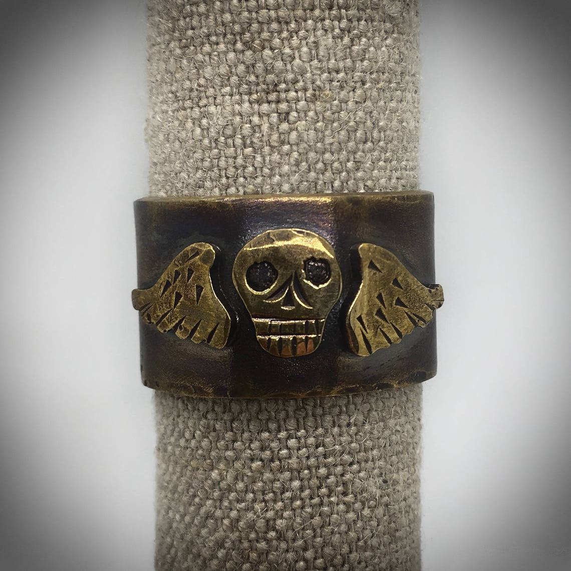 Tombstone Skull Ring Hand Made Brass Cuff Ring | Etsy