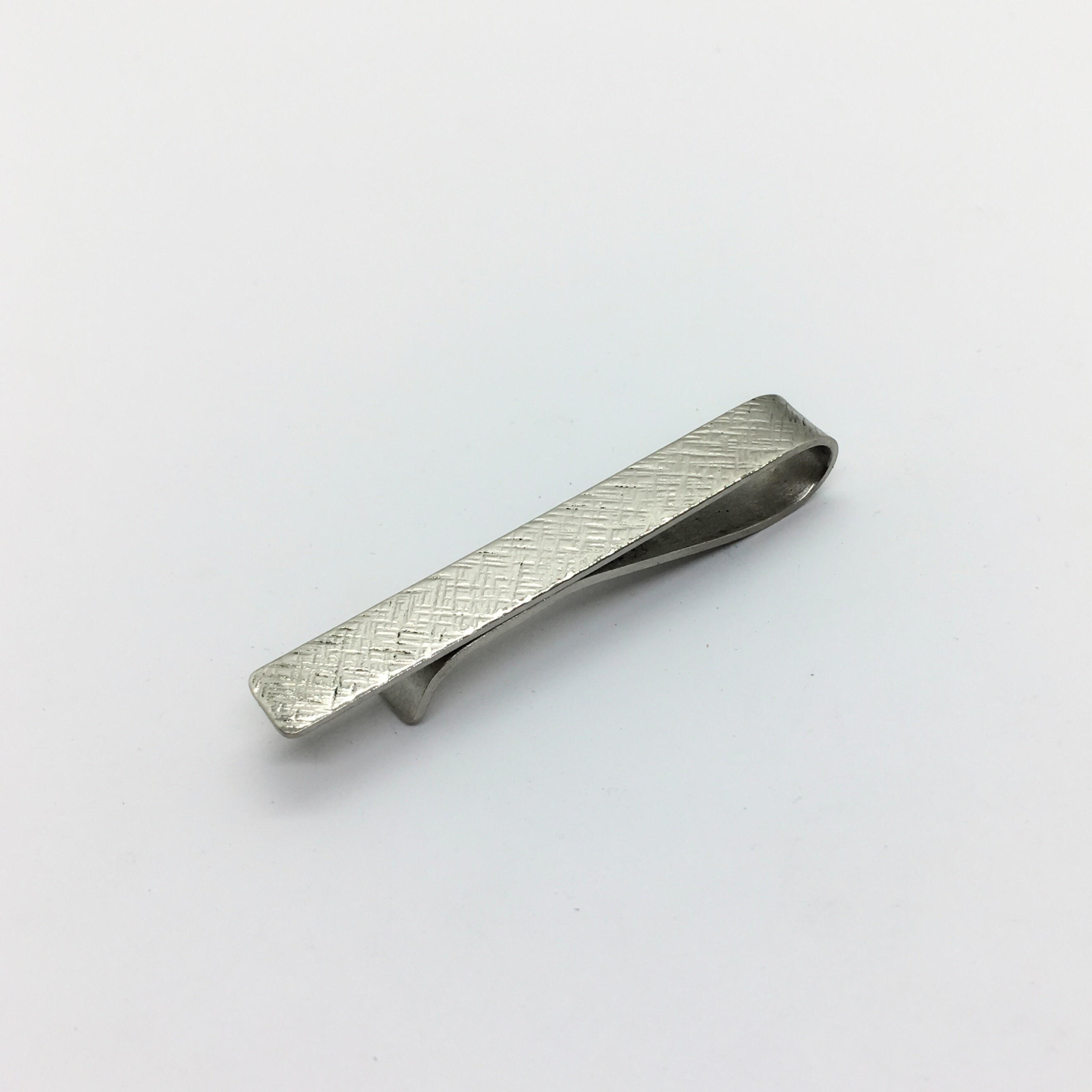 Nickel Silver Tie Clip With Cross Hatch Hammered Texture - Etsy