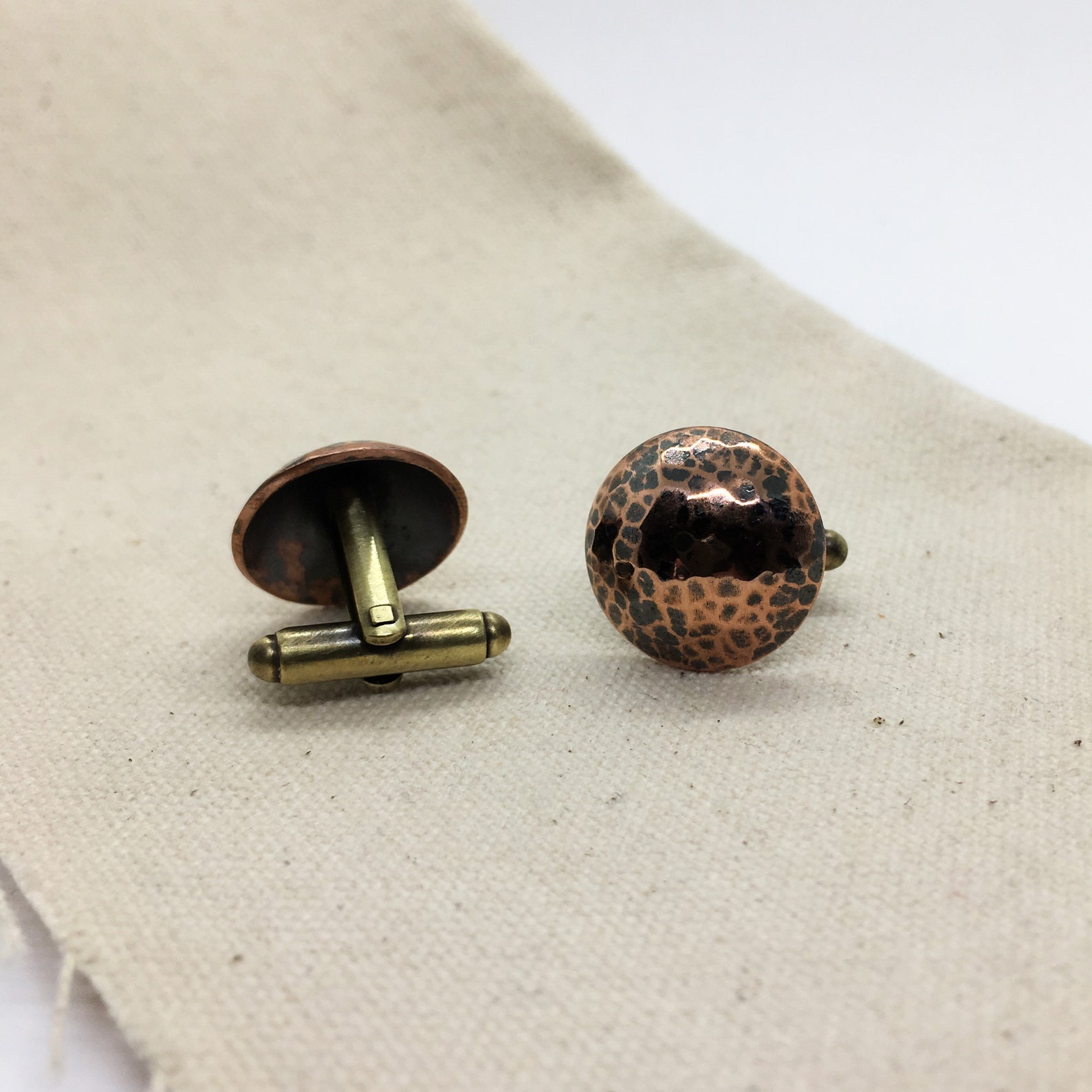 Hammered Copper Cuff Links - Etsy