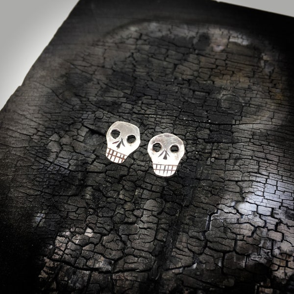 Skull Stud Earrings - Etsy
