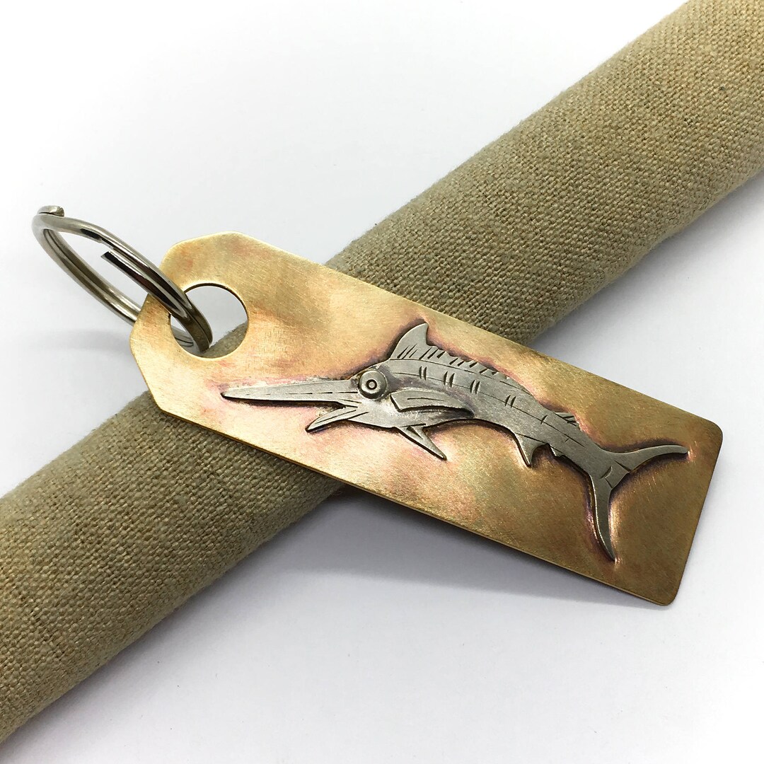 Blue Marlin Key Chain - Etsy
