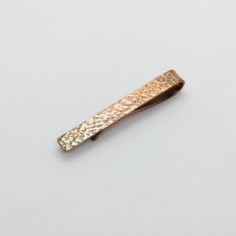 Hammered copper tie clip | Etsy