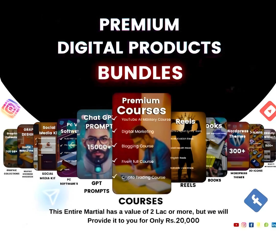 2025 Digital Product Mega Bundle: Graphics, Courses, Chatgpt Prompts ...