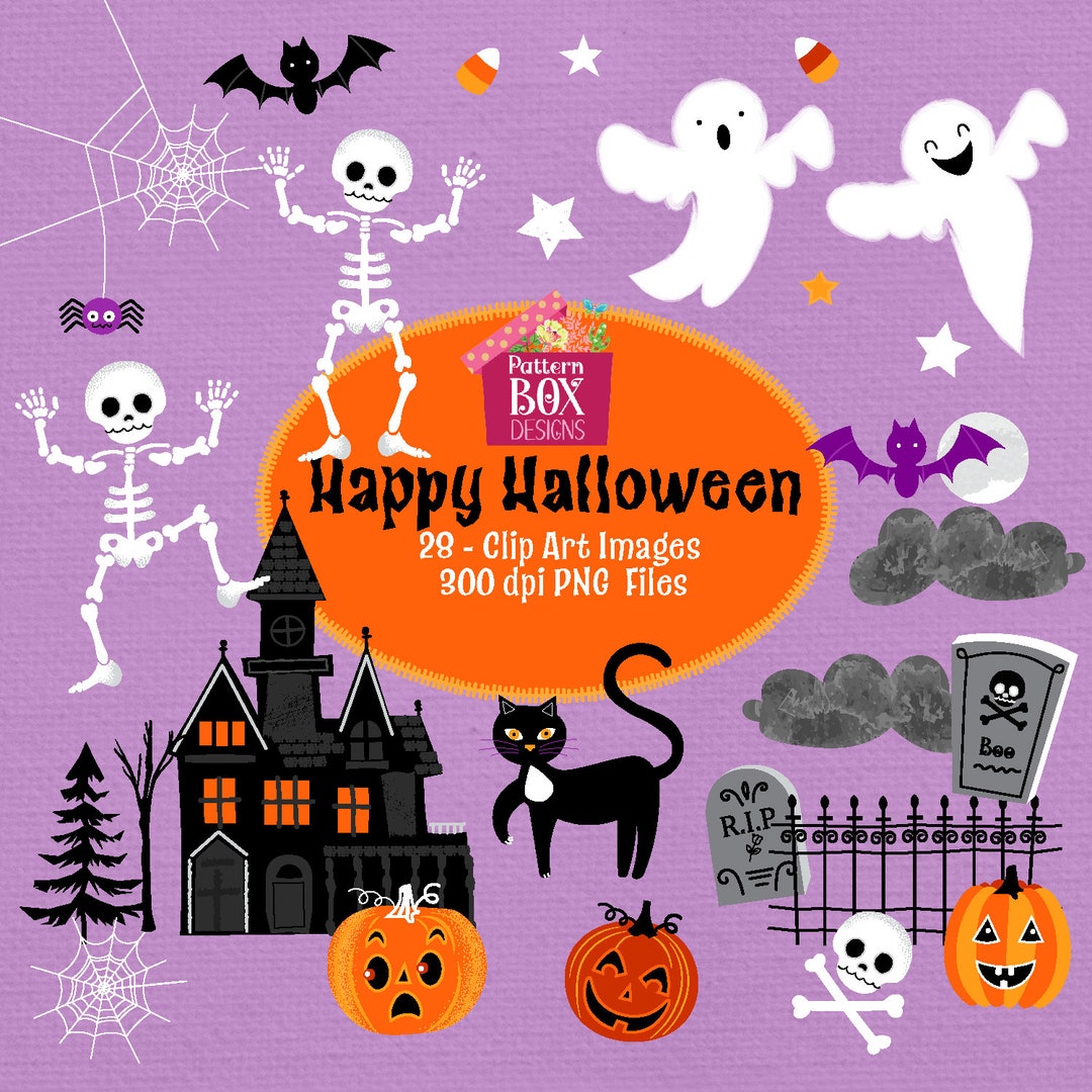 DIGITAL Haunted Halloween Clip Art Set of 28 - Etsy