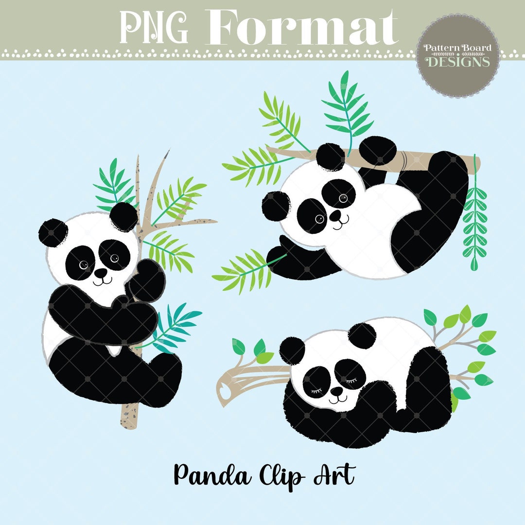 DIGITAL Download PANDA BEAR Clip Art Set - Etsy