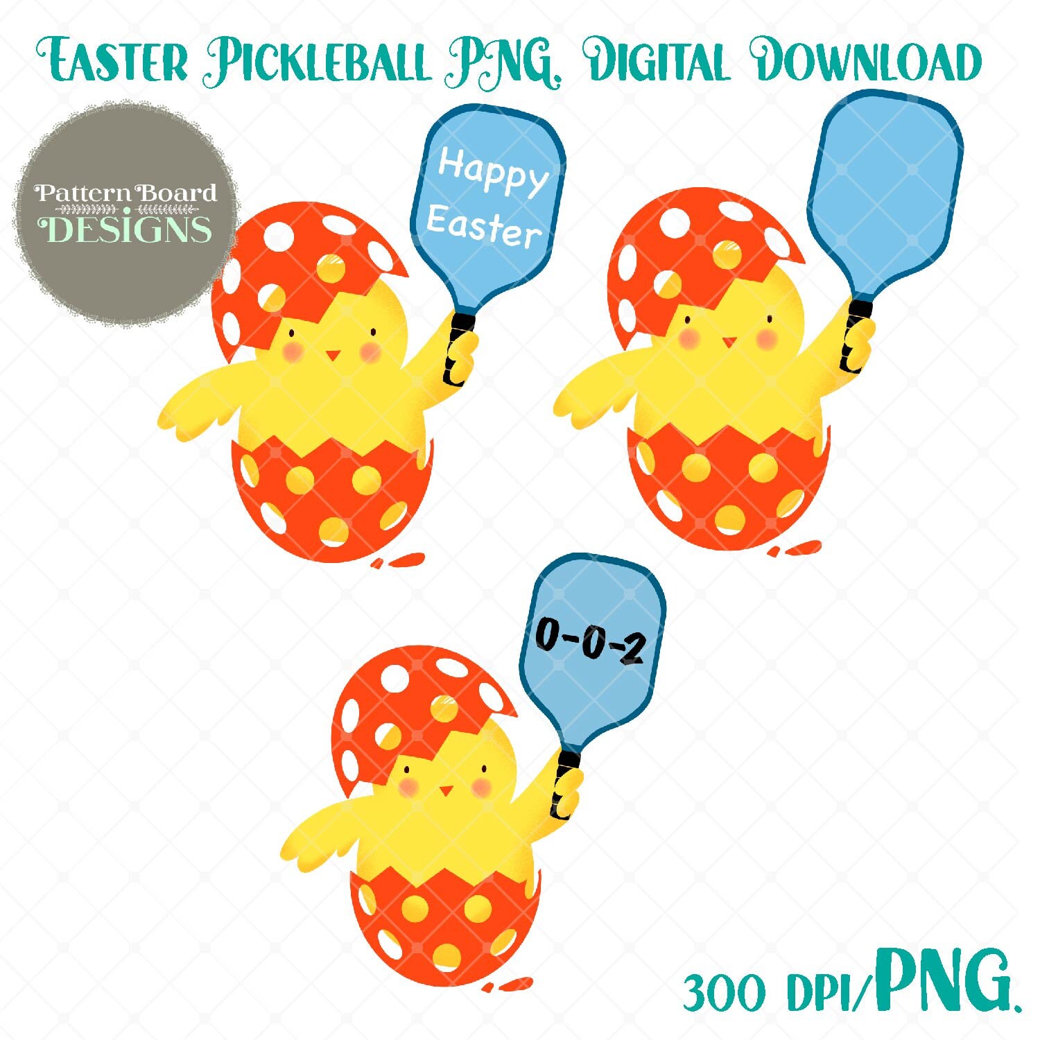 Pickleball Easter Chick Digital Download PNG - Etsy