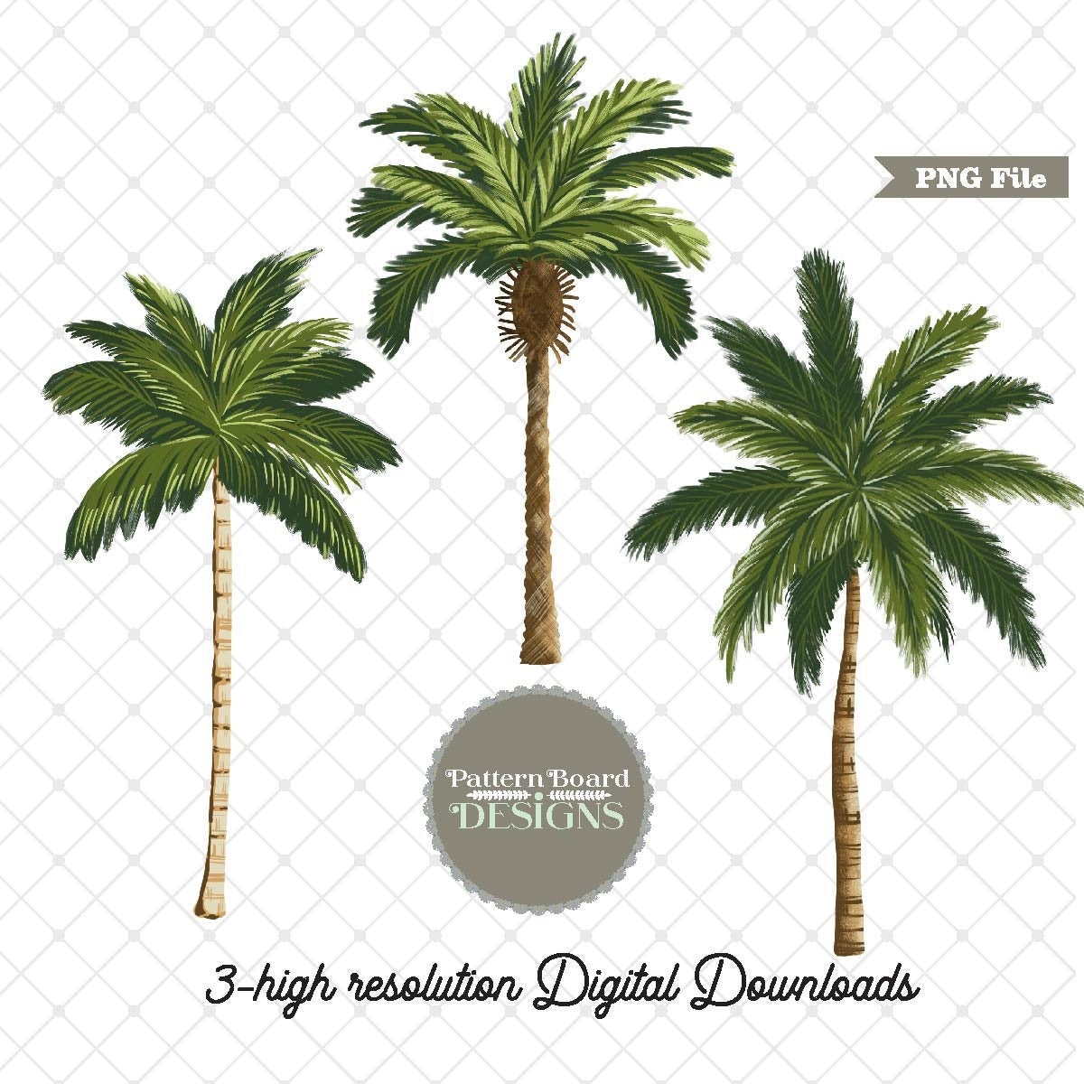 DIGITAL Painterly Palm Tree Clip Art PNG. Format - Etsy