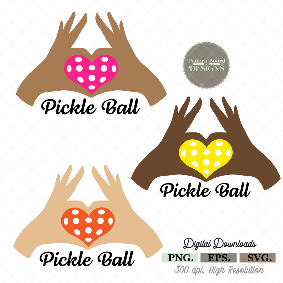 Pickleball Heart Hands DIGITAL DOWNLOAD Png.svg.eps Clip Art - Etsy