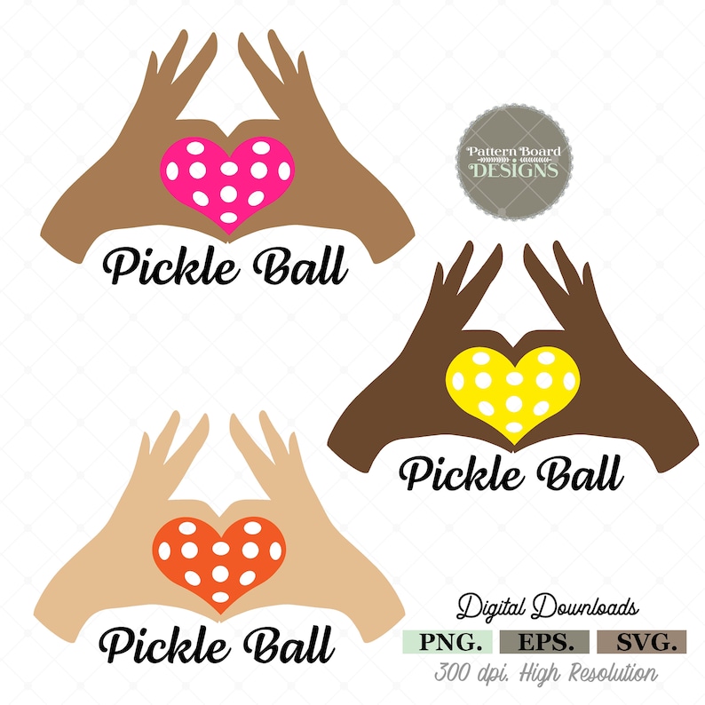Pickleball Heart Hands DIGITAL DOWNLOAD Png.svg.eps Clip Art - Etsy