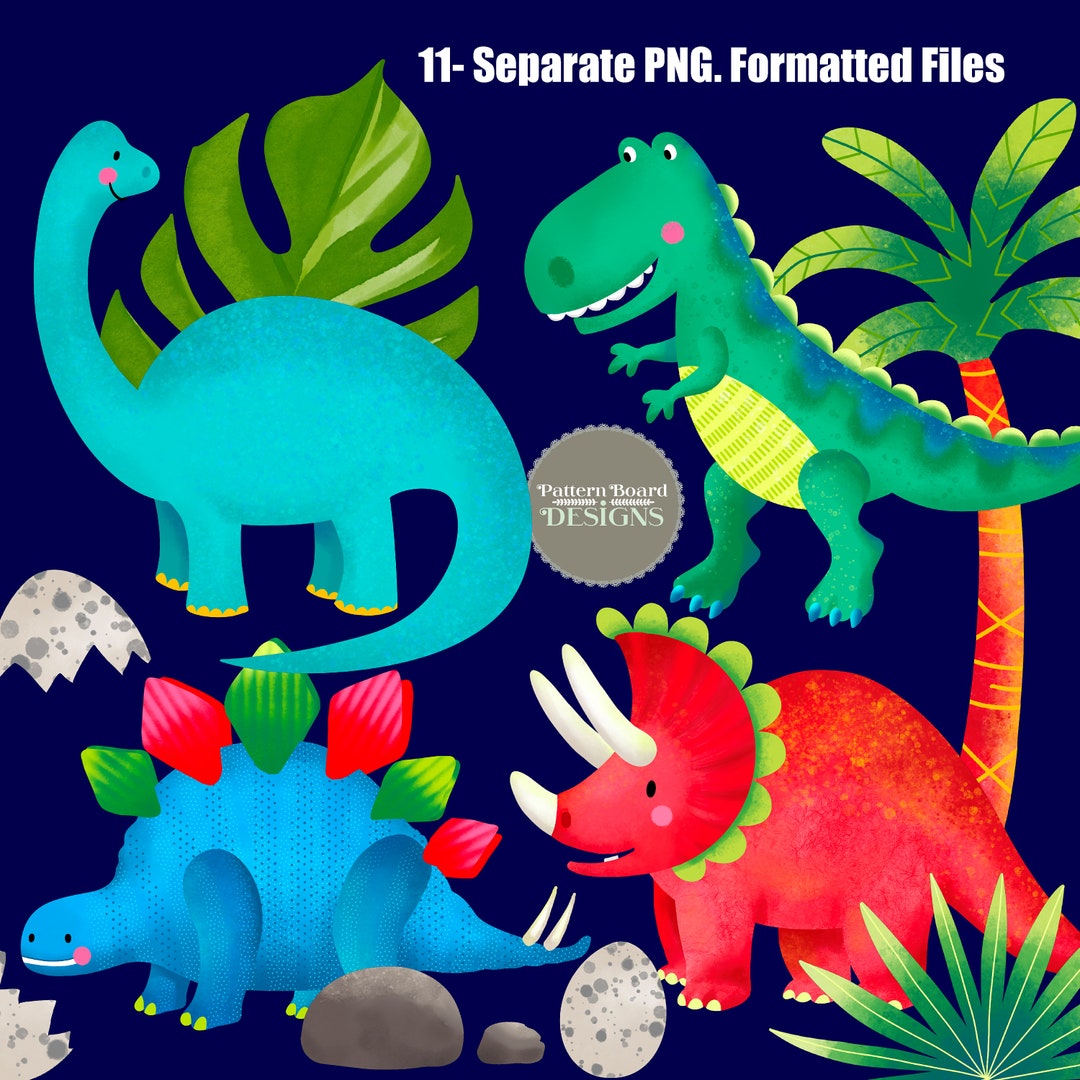 DIGITAL Kids DINOSAUR PNG Clip Art - Etsy