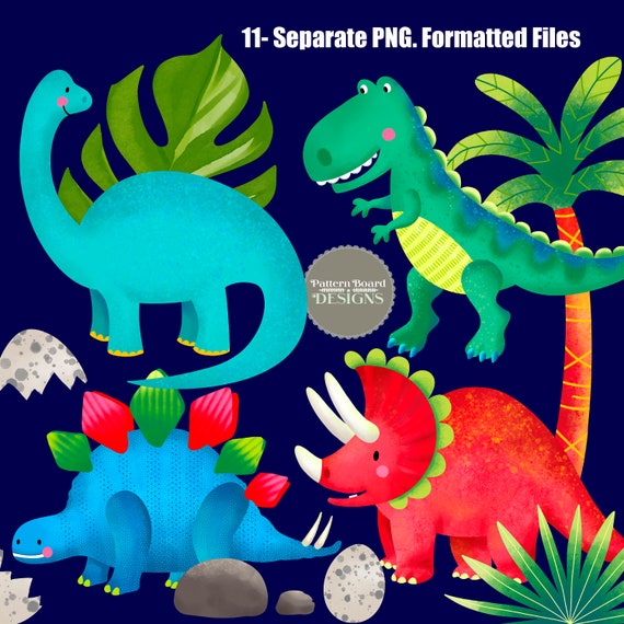 DIGITAL Kids DINOSAUR PNG Clip Art | Etsy