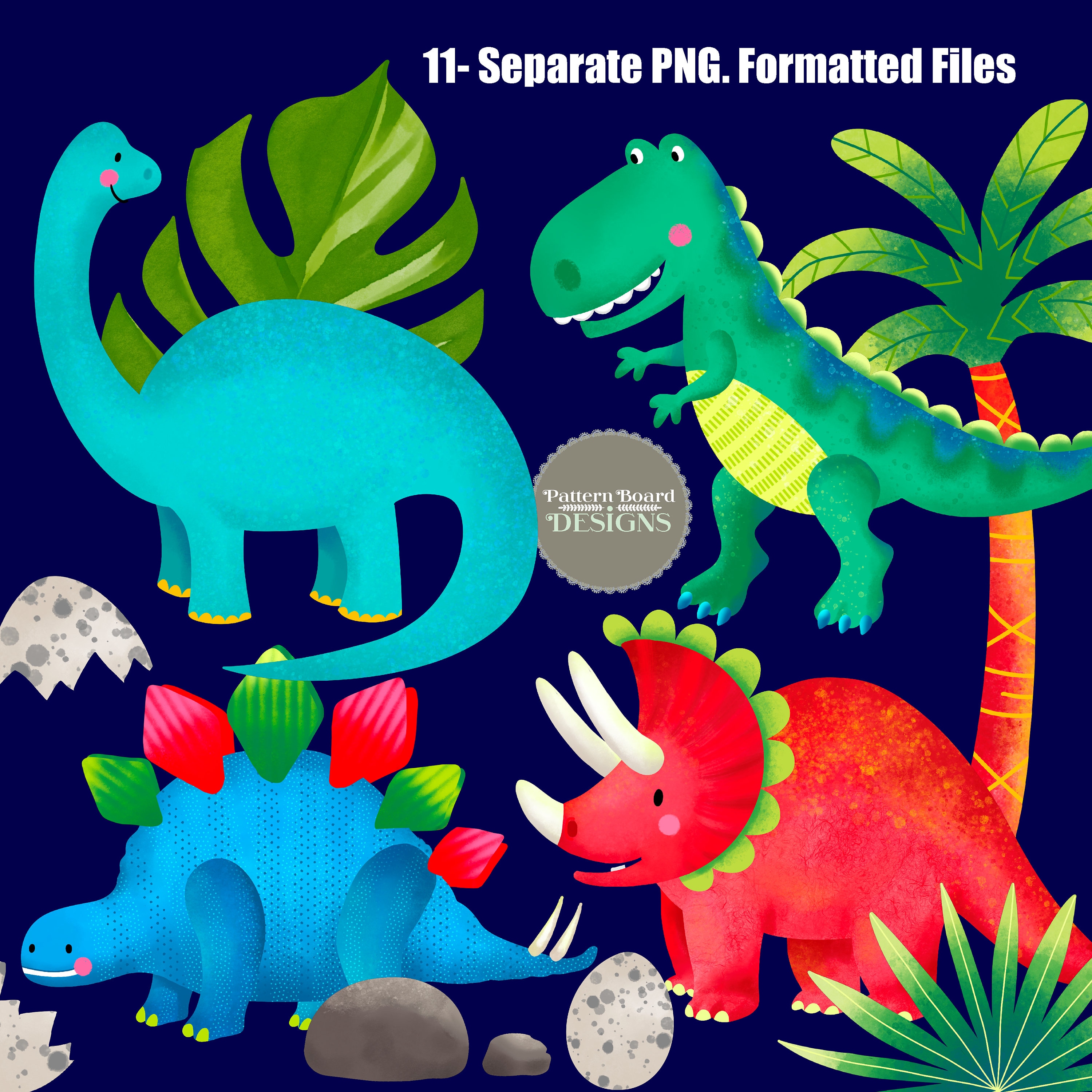 DIGITAL Kids DINOSAUR PNG Clip Art - Etsy