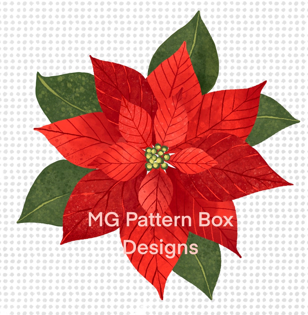 Digital Watercolor Poinsettia Clip Art - Etsy