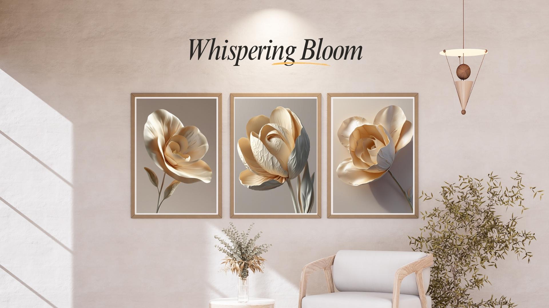 Whispering Bloom – Soft Minimalist Floral Wall Art |neutral Tones Printable |elegant Botanical ...