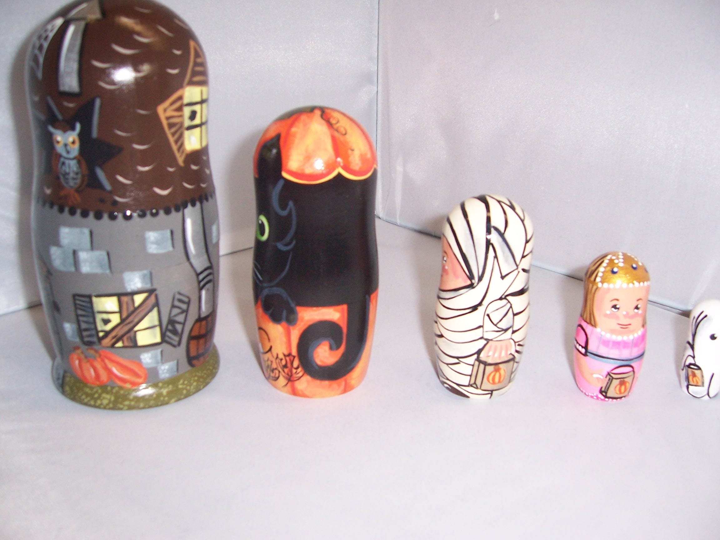 Trick or Treat Collection Hand Painted Stacking Nesting Doll Set - Etsy
