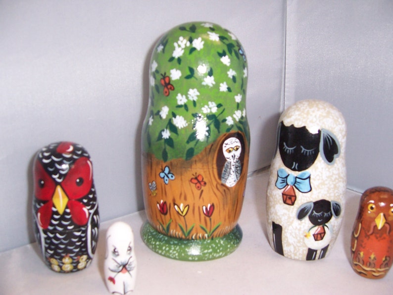 Hand Painted Spring Theme Stacking Nesting Doll Set | Etsy