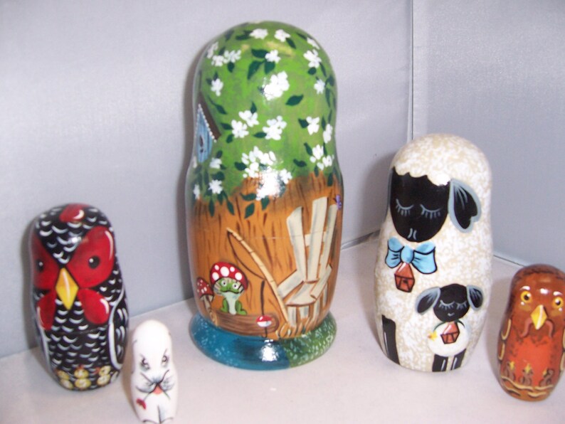 Hand Painted Spring Theme Stacking Nesting Doll Set | Etsy