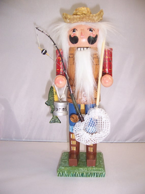 Fisherman Hand Painted Nutcracker