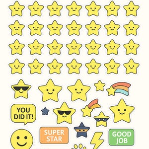 Kids Reward Chart Bundle + Sticker Sheets | Editable PDF | Printable ...