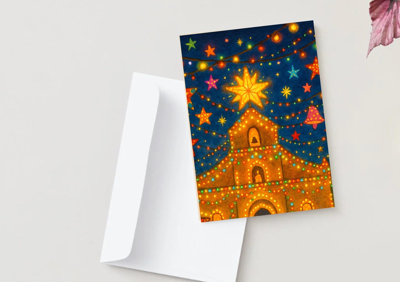 Filipino Christmas Cards: Simbang Gabi Parol Design (printable A5 ...