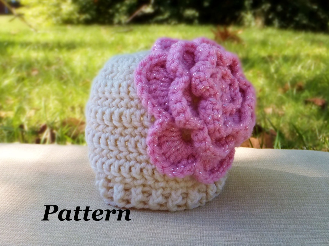Bloomin' Beanie Crochet Pattern: Flower Hat, Winter Cap (PDF Pattern ...